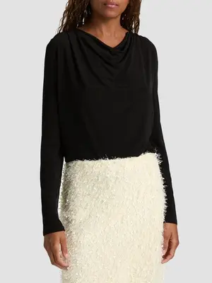 Vince Jersey Cowlneck Top