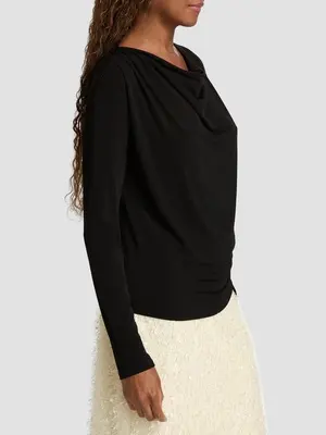 Vince Jersey Cowlneck Top