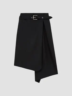 Loewe Asymmetric Belted Leather A-line Midi-skirt