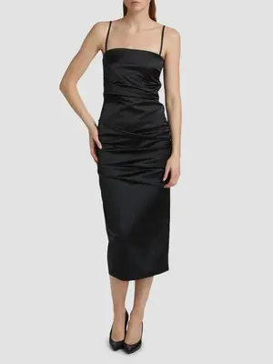 Chiara Boni La Petite Robe Keiky Satin Ruched Cocktail Dress