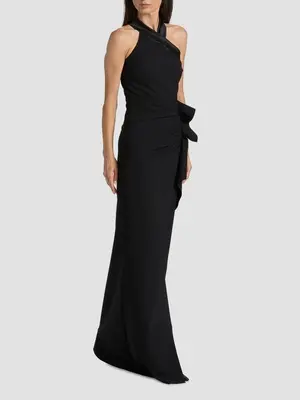 Chiara Boni La Petite Robe Gudis Jersey Ruffle Halterneck Gown