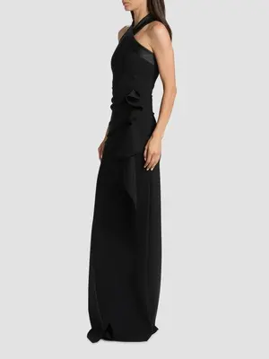 Chiara Boni La Petite Robe Gudis Jersey Ruffle Halterneck Gown