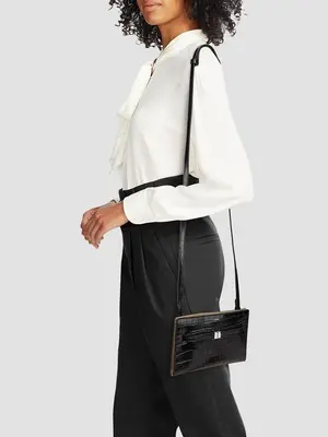 TOTEME Belted Croco-embossed Leather Crossbody Bag