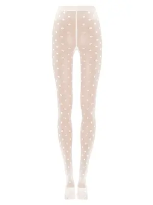 Wolford Daisy Embroidered Tights - White