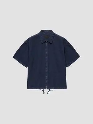 Prada Short-sleeved Cotton Zipper Shirt - Blue