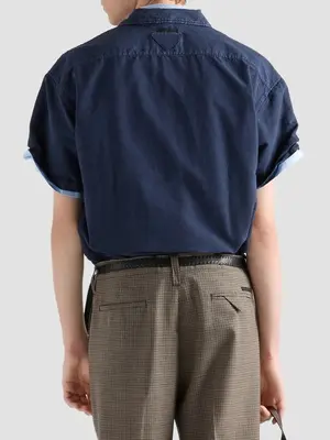 Prada Short-sleeved Cotton Zipper Shirt