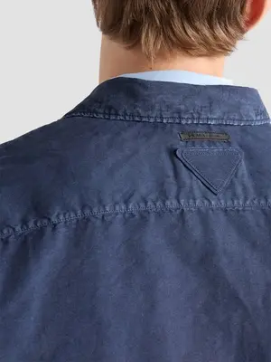 Prada Short-sleeved Cotton Zipper Shirt