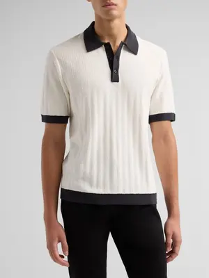 Rag & Bone Zuma Rib-knit Polo Shirt