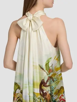 ALEMAIS Jungle Boogie Silk Halterneck Dress