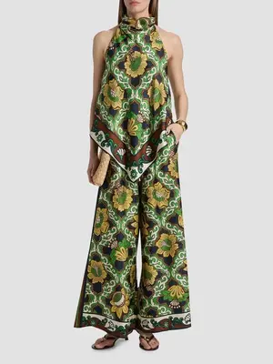 ALEMAIS Liana Halterneck Silk Top