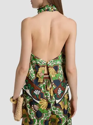 ALEMAIS Liana Halterneck Silk Top