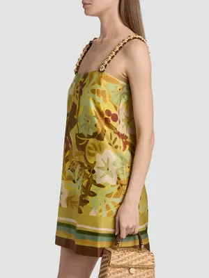 ALEMAIS Maxi Linen Beaded Minidress