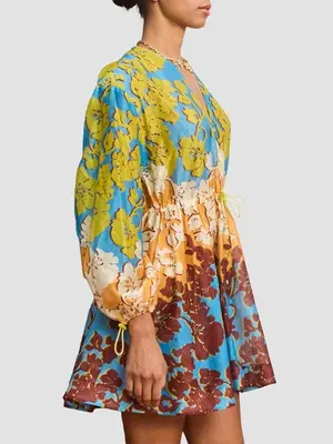 ALEMAIS Splice Cotton-silk Mini Dress