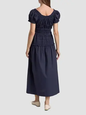 DÔEN Leanne Cotton Scoopneck Midi-dress