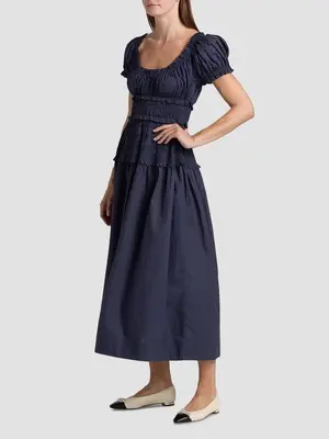 DÔEN Leanne Cotton Scoopneck Midi-dress