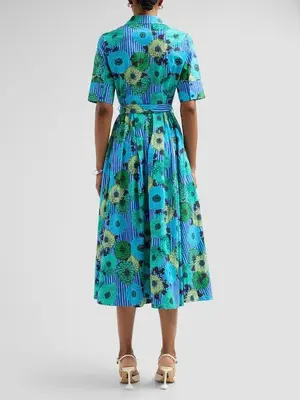 RO'S GARDEN Sutton Floral Tie-waist Midi Dress