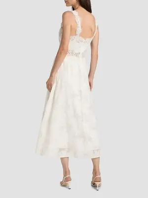 Cami Nyc Larysa Lace-trimmed Silk-cotton Midi-dress