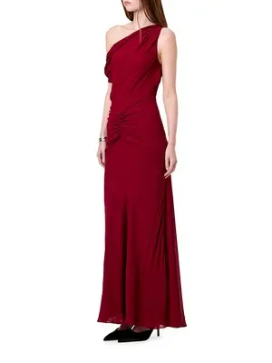 NICHOLAS THE LABEL Elza Asymmetric Off-the-shoulder Panelled Maxi Dress