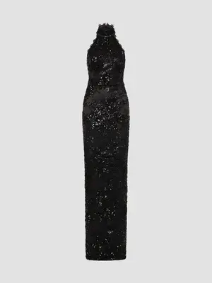 Rebecca Vallance Beau Sequined Halterneck Gown