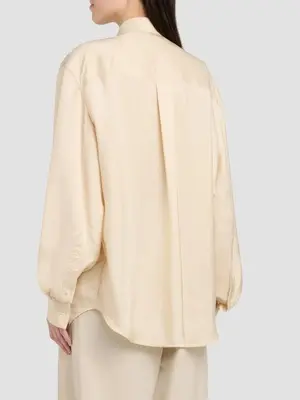 Bottega Veneta Scarf-neck Silk Blouse