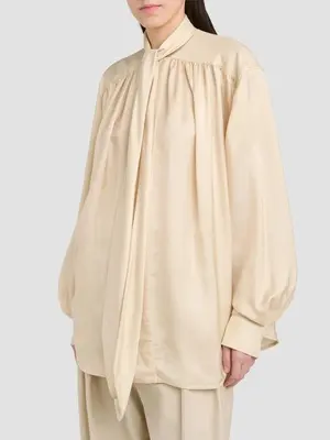 Bottega Veneta Scarf-neck Silk Blouse