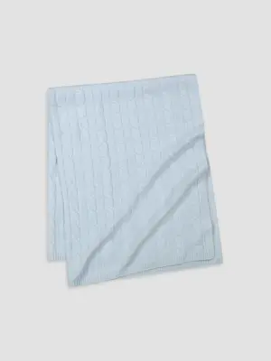 Sofia Cashmere Baby's Cashmere Cable Knit Blanket - Blue
