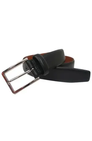Brooks Brothers Top Grain Leather Embossed Belt - Black