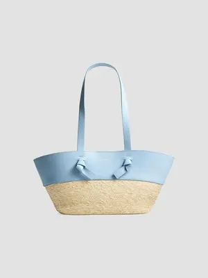 Altuzarra Knot Basket Palm & Leather Small Tote Bag