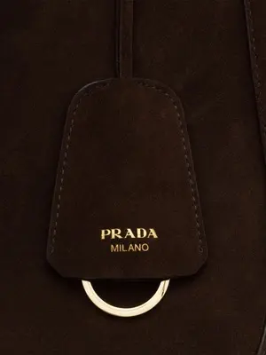 Prada Boogie Large Suede Shoulder Bag - Brown