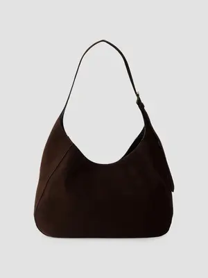 Prada Boogie Large Suede Shoulder Bag - Brown
