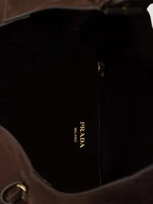 Prada Boogie Large Suede Shoulder Bag - Brown