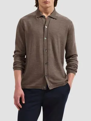 Bugatchi Alistair Wool Shirt - Walnut