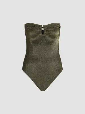Ulla Johnson Monterey Metallic Strapless One-piece Swimsuit - Noir