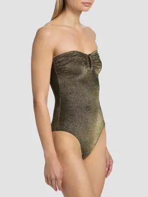 Ulla Johnson Monterey Metallic Strapless One-piece Swimsuit