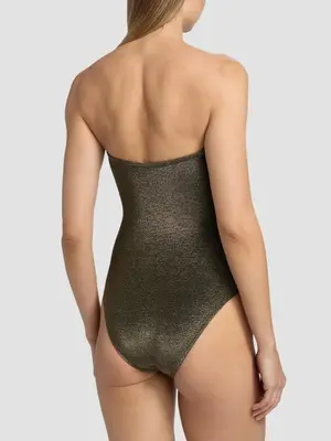 Ulla Johnson Monterey Metallic Strapless One-piece Swimsuit