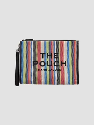 Marc Jacobs The Stripe Mesh Large Pouch - Red Multi