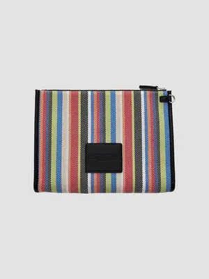 Marc Jacobs The Stripe Mesh Large Pouch - Red Multi