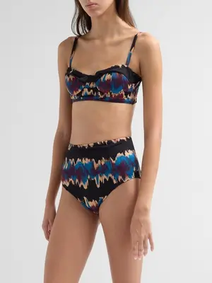 Ulla Johnson Zahara Printed Bikini Top - Alloy