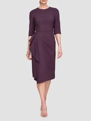 KAY UNGER Esther Stretch Crêpe Cocktail Dress