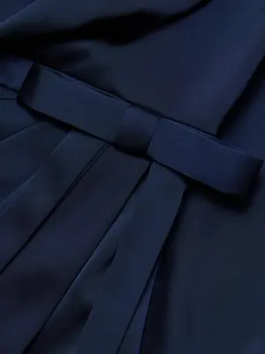 Theia Stephanie Satin Wrap Cocktail Dress