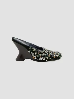 Dries Van Noten 90mm Stone-embellished Velvet Mules