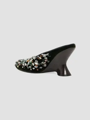 Dries Van Noten 90mm Stone-embellished Velvet Mules