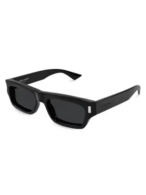 Saint Laurent 54mm Rectangular Sunglasses - Black