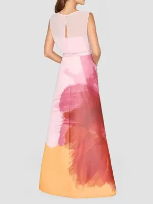 KAY UNGER Tess Floral Chiffon Gown