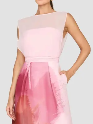 KAY UNGER Tess Floral Chiffon Gown