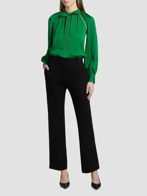 Elie Tahari The Angie Stretch-silk Blouse