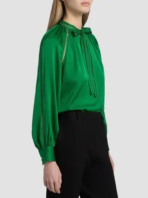 Elie Tahari The Angie Stretch-silk Blouse