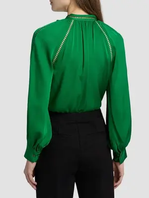Elie Tahari The Angie Stretch-silk Blouse