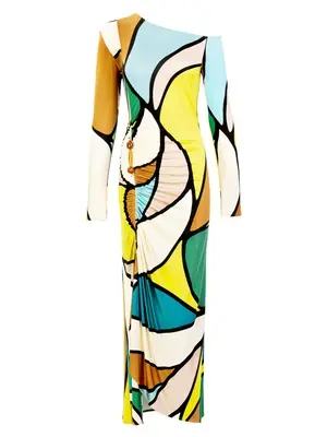 Silvia Tcherassi Ilana Absract Jersey Maxi Gown