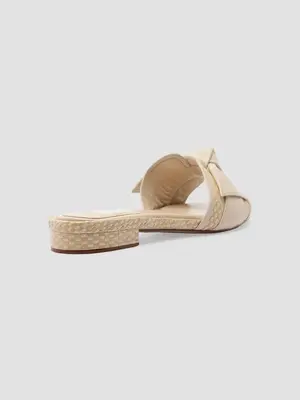 ALEXANDRE BIRMAN Maxi Clarita Leather-raffia Flats